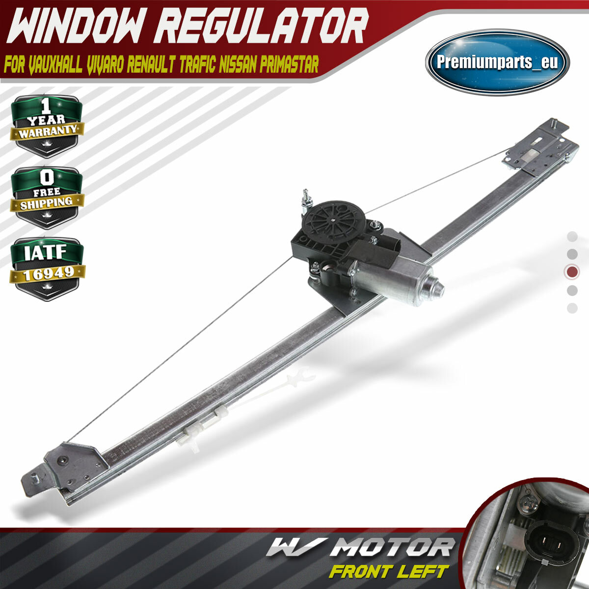 Window Regulator W/ Motor for Vauxhall Vivaro Renault Trafic Nissan ...