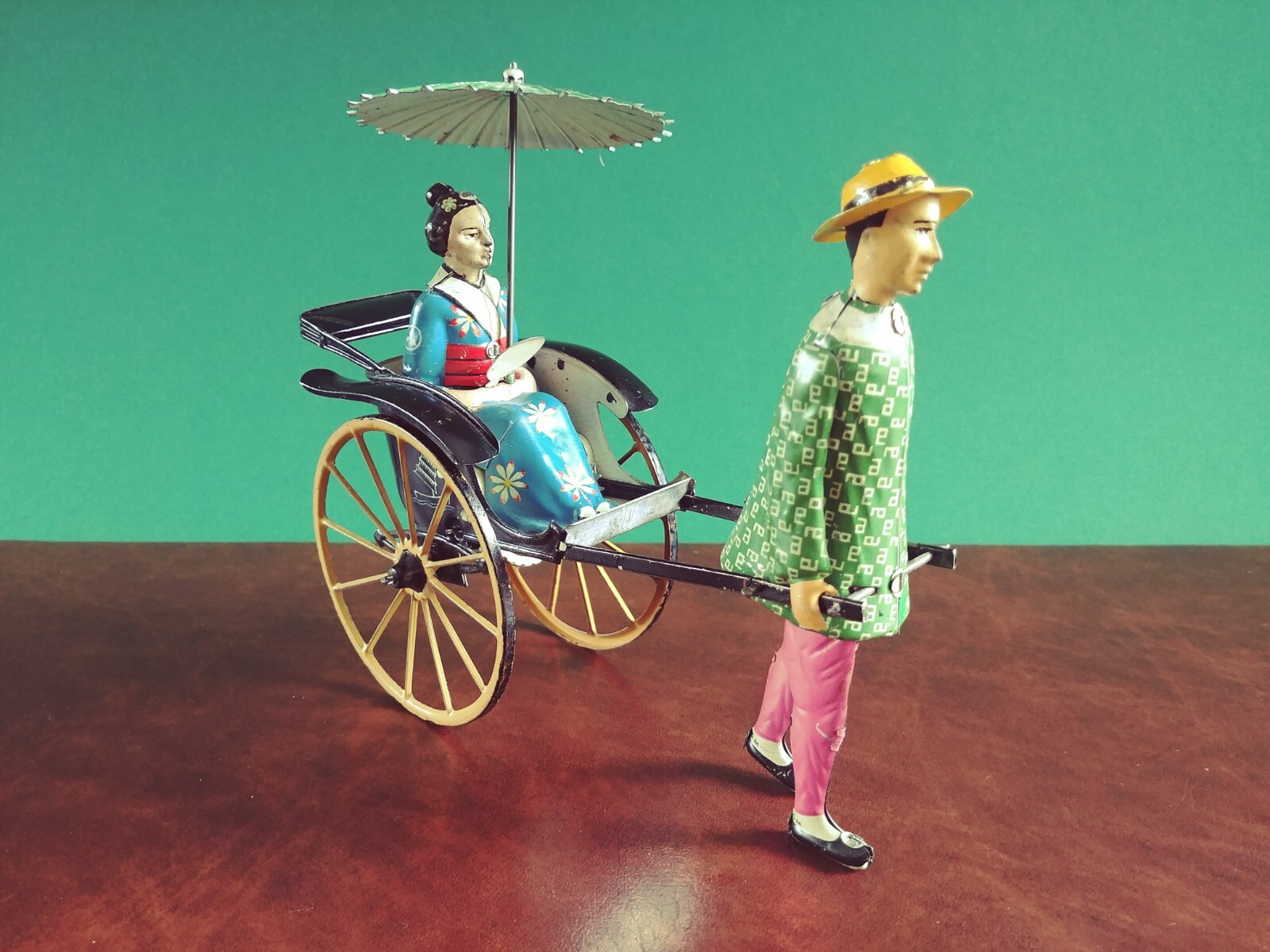 Rare 1920's Lehmann EPL 773 Masuyama Tin Wind-up Rickshaw Tinplate w ...