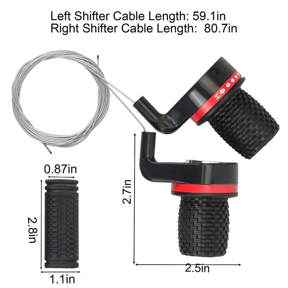 Bicycle Shift Levers Handle Bike Twist Grip Gear Cycle Speed Handlebar ...