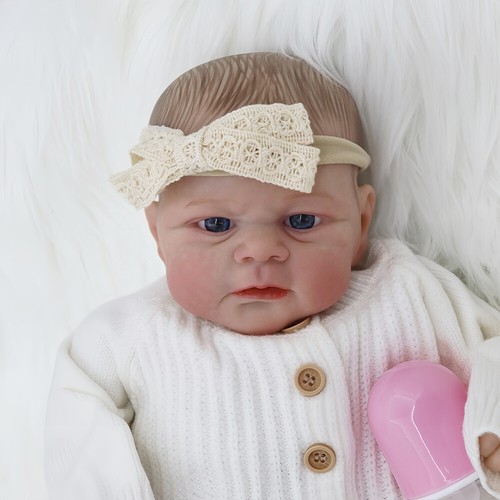 19'' Reborn Baby Dolls Awake Lifelike Newborn Doll Cloth Body Handmade ...