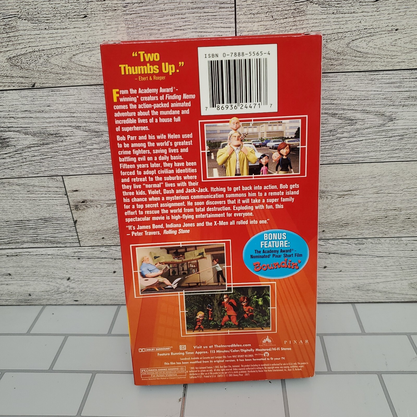 The Incredibles Disney Pixar 2005 VHS 36425 OOP W/ Bonus Short Film ...