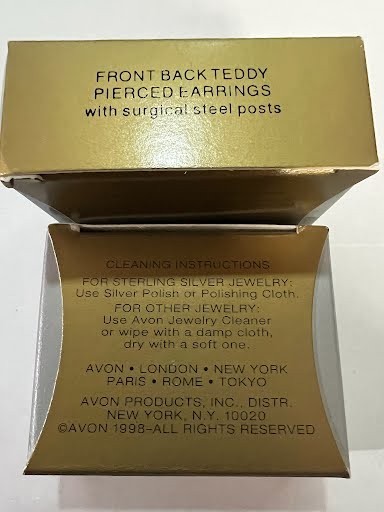150 Piece Wholesale lot Vintage New Avon Teddy Earrings Front Back Gold ...