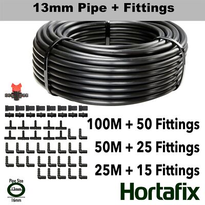 13mm ID (16mm OD) Black Irrigation pipe plus fittings | eBay Australia