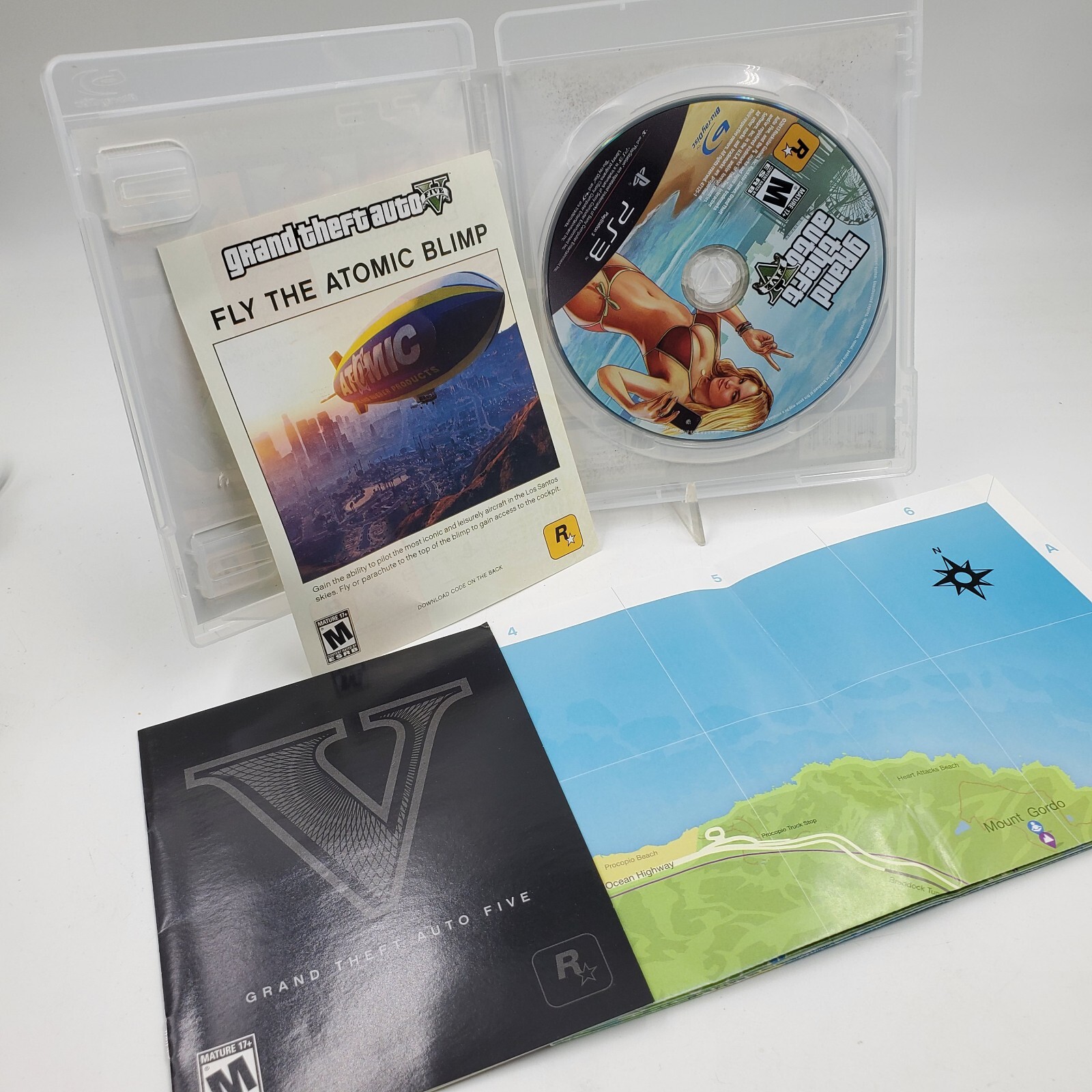 Grand Theft Auto 5 V Sony PlayStation 3 GTA PS3 Complete W/ Map ...