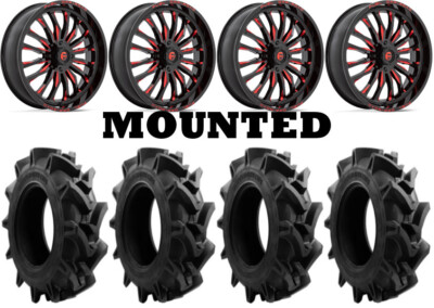 Kit 4 EFX MotoHavok Tires 33x8.5-20 on Fuel Arc Red Wheels HP1K | eBay