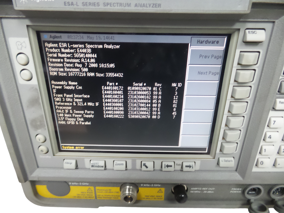 Agilent E4403B ESA-L Series Spectrum Analyzer 9 kHz-3.0 GHz - Free ...