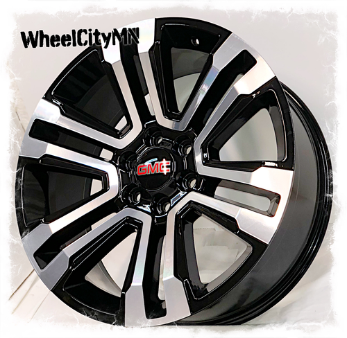 22" gloss black machine OE replica 23217243 rims fits GMC Yukon Denali ...