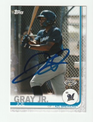 Joe Gray Signed 2019 Topps Pro Debut Card Auto Milwaukee Brewers ...
