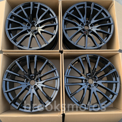 20" NEW GLOSS BLACK STYLE WHEELS RIMS FIT 2019+ BMW X5 2020+ X6 5X112 ...