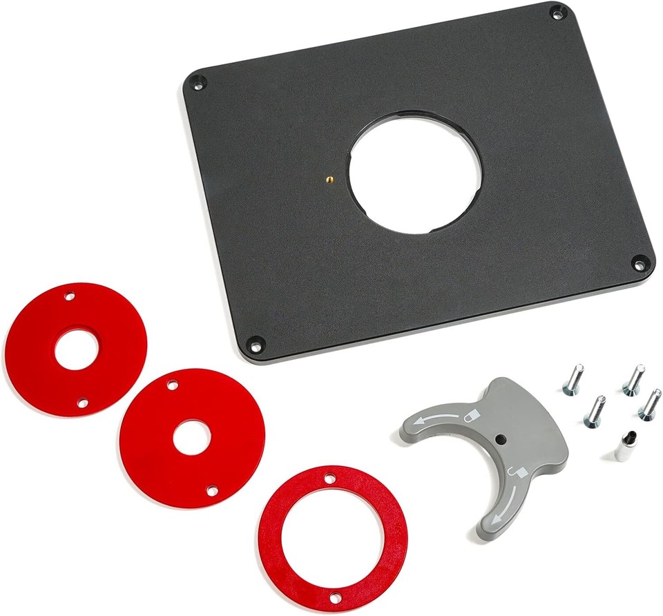 Precision Router Table Insert Plate w/ Level-Loc Rings -Undrilled ...