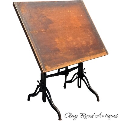 Antique Drafting drawing table cast iron original 1894 adjustable ...
