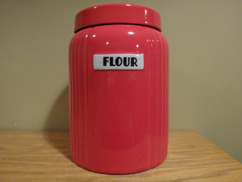 HALL POTTERY KITCHENWARE CHINESE RED FLOUR CANISTER | eBay