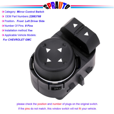 For 2007-2014 Silverado Sierra 1500 2500 3500 New Mirror Control Switch ...