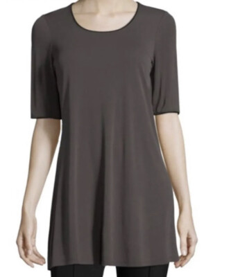Eileen Fisher round neck tunic color bark gray brown size XXs | eBay