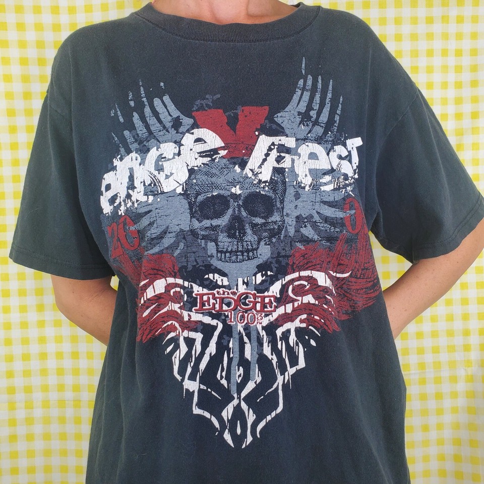 EdgeFest V Black Concert T-Shirt Korn Mudvayne Static-X Suicide Silence ...