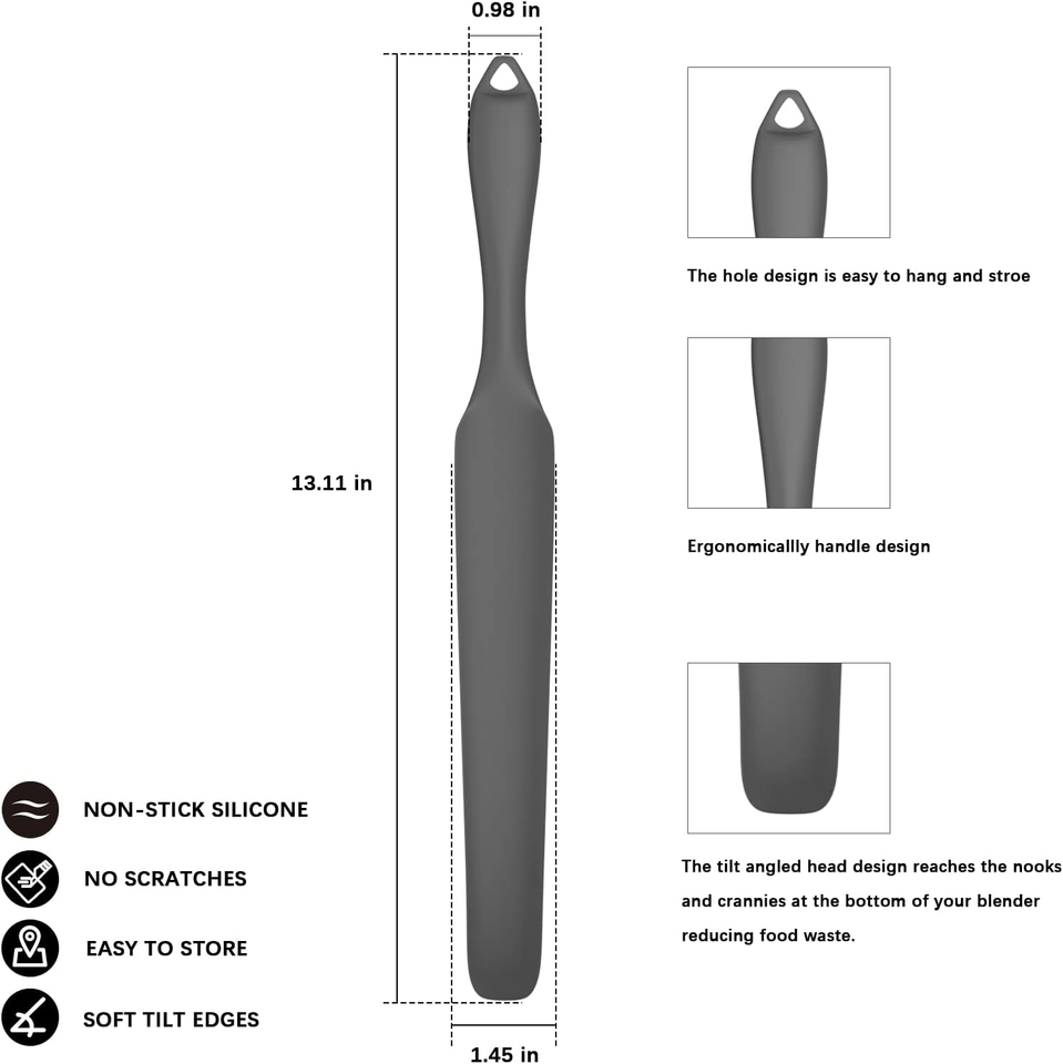 Silicone Blender Spatula Slim Blade Scraper Accessory Designed for ...