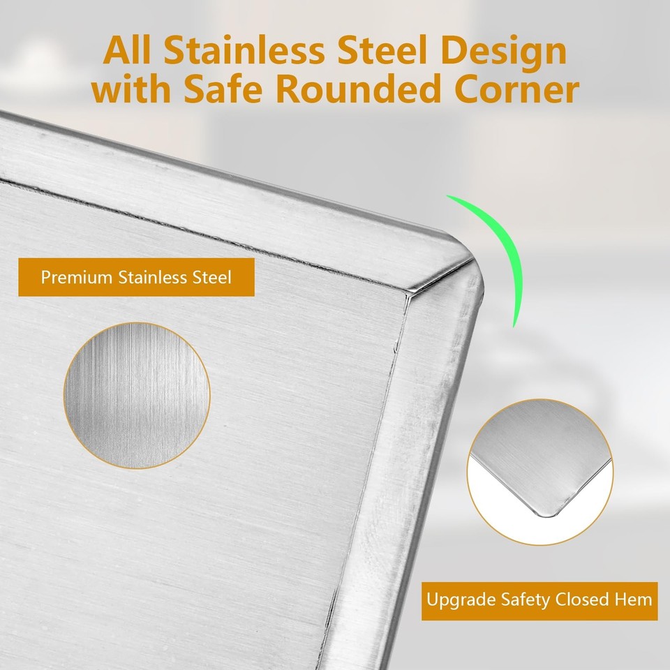 3 Sided Oil Splatter Guard, Upgrade Stainless Steel Anti Splatter ...