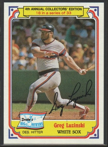 Greg Luzinski 1984 Topps Drake's Big Hitters #18 Chicago White Sox #4 | eBay