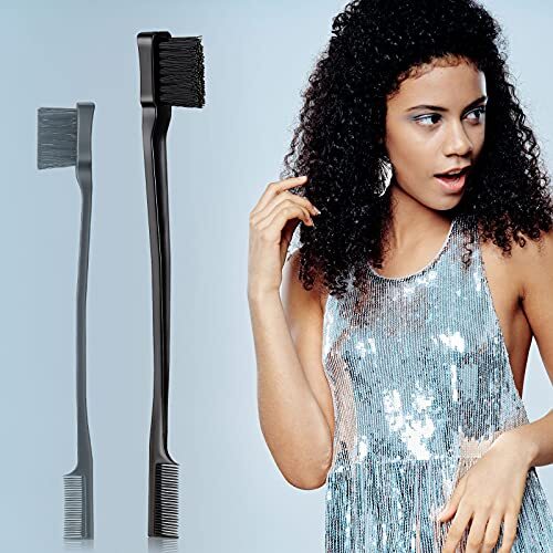 3 Pcs Slick Back Hair Brush Set Bristle Hair Brush Edge Control Brush ...