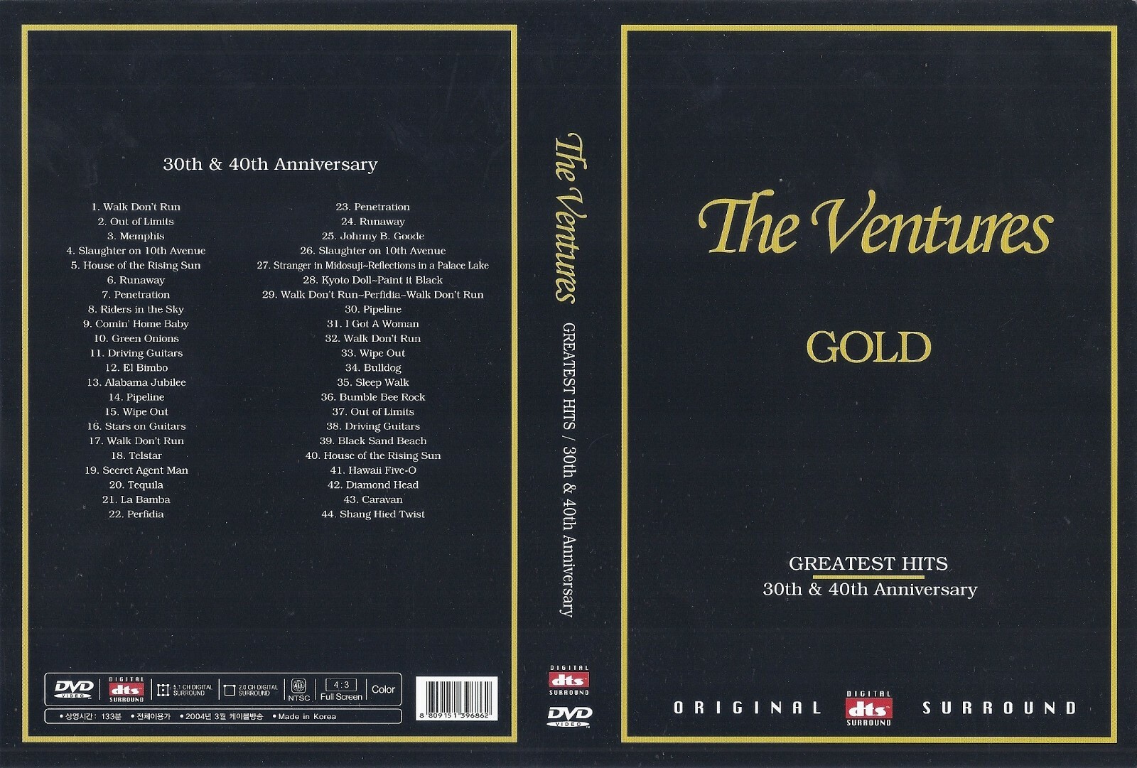 The Ventures Gold 30th & 40th Anniversary 44 Hits DVD Surround Sound ...