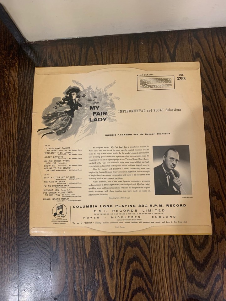 My Fair Lady Norrie Paramour and his Concert Orchestra Vinyl 12" LP SCX ...