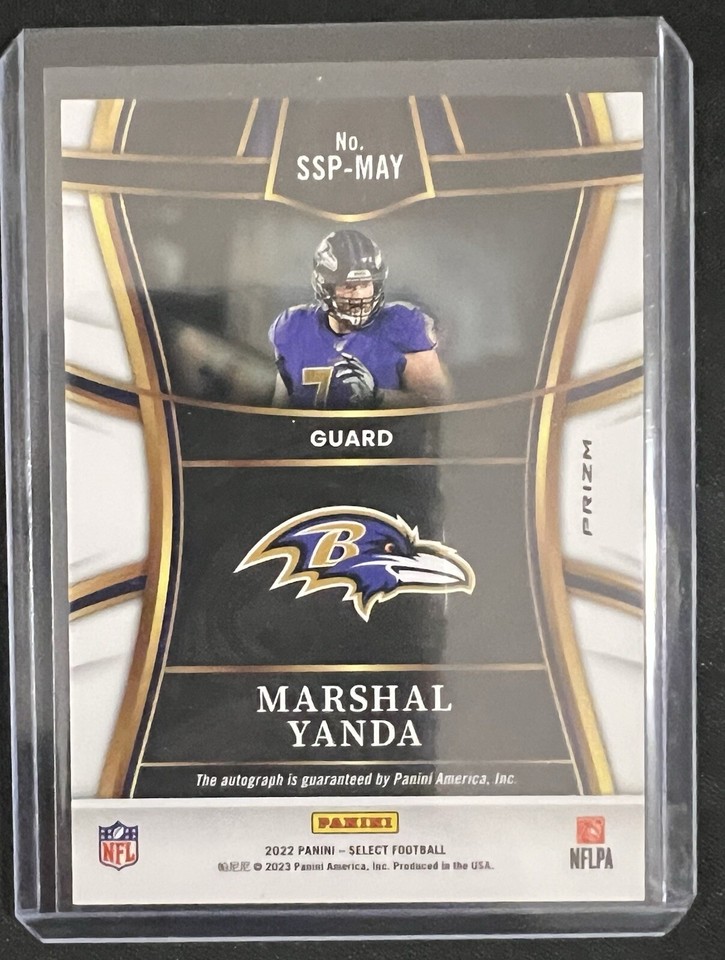 2022 Panini Select - Select Signatures Marshal Yanda Silver Prizm Auto ...