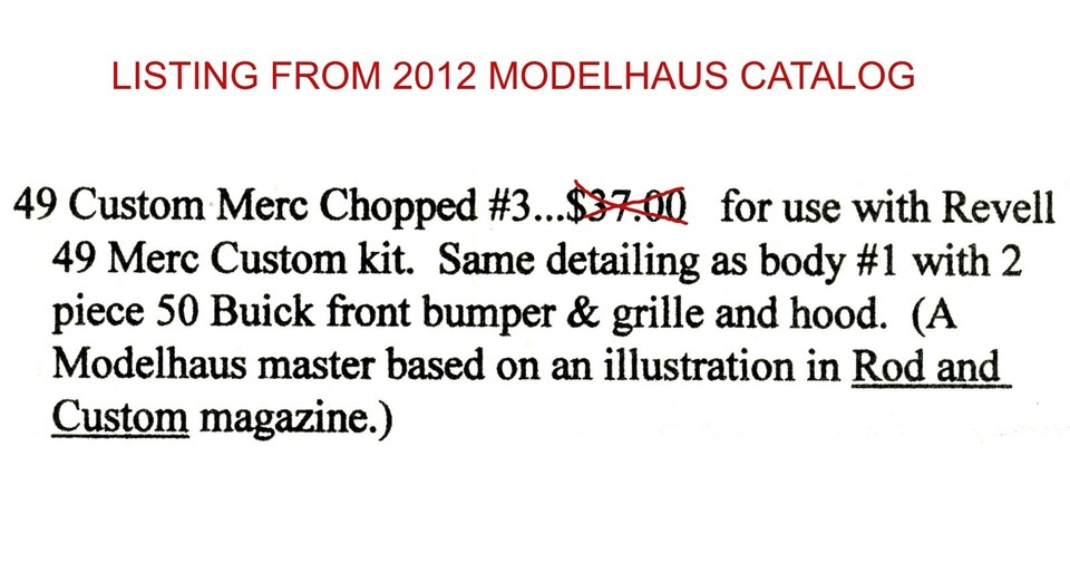 1/25-Scale Modelhaus Custom 1949 Mercury with Chopped Top and Chrome ...