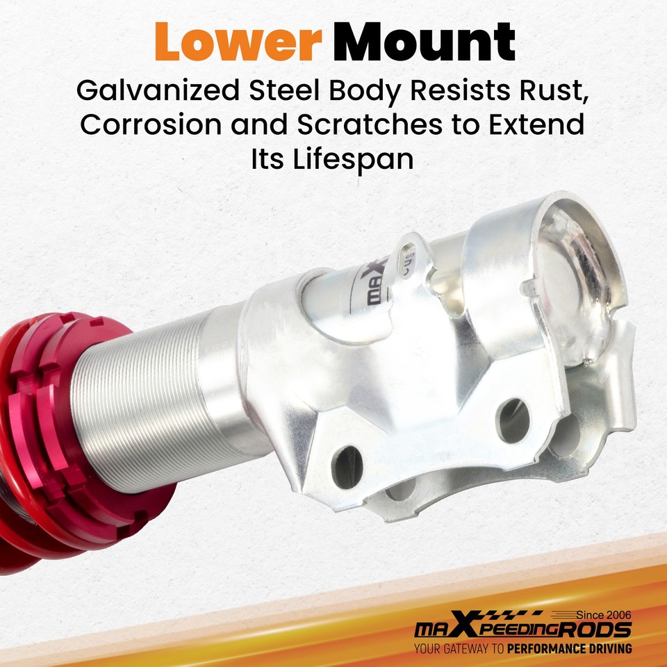 Maxpeedingrods Coilover Kit Red For VW MK2 / MK3 Golf & Jetta Cabrio ...