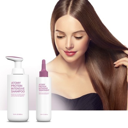 ATOMY Protein Intensive Shampoo 400ml + Treatment 200ml Set Damaged ...