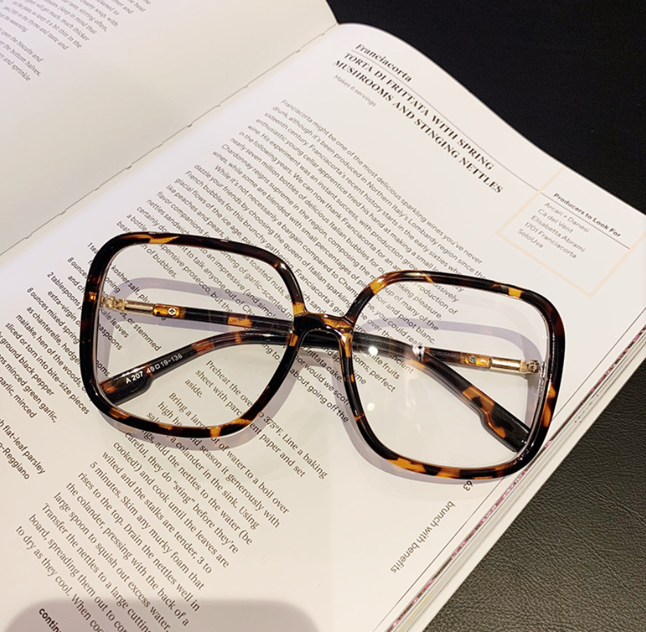 Retro Oversize Square Eyeglass frames Fashion Spectacles Clear lenses ...