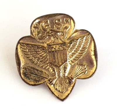 Vintage Signed W GS Girl Scouts of America Membership Eagle Gold Tone ...