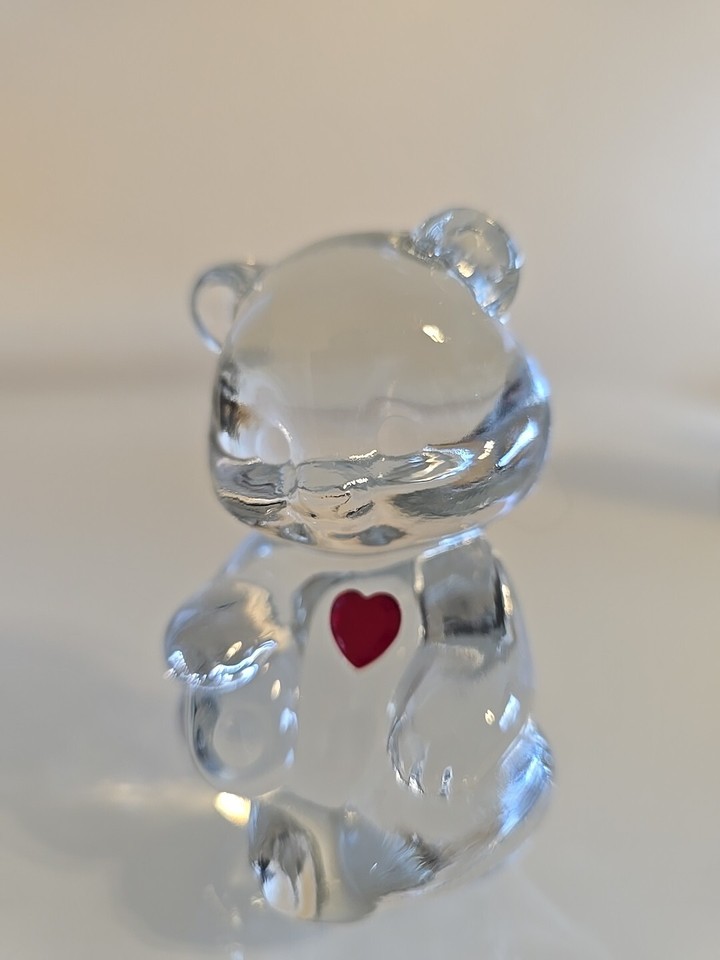 Vintage Fenton Birthstone January Bear Art Glass Figurine Red Heart 4 ...