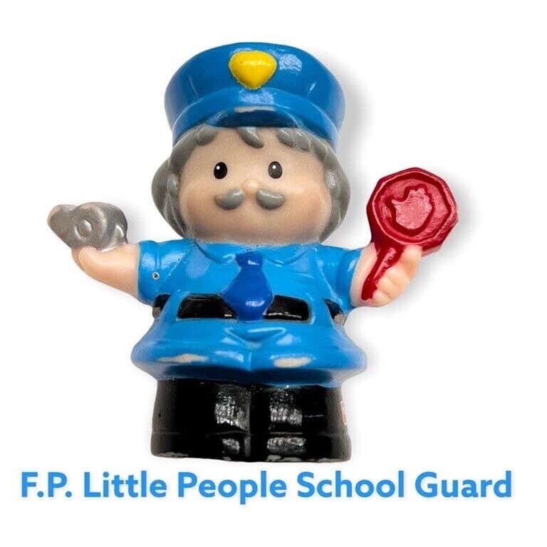 Little People Man School Bus Guard Driver Police Grey Mustache Fisher ...