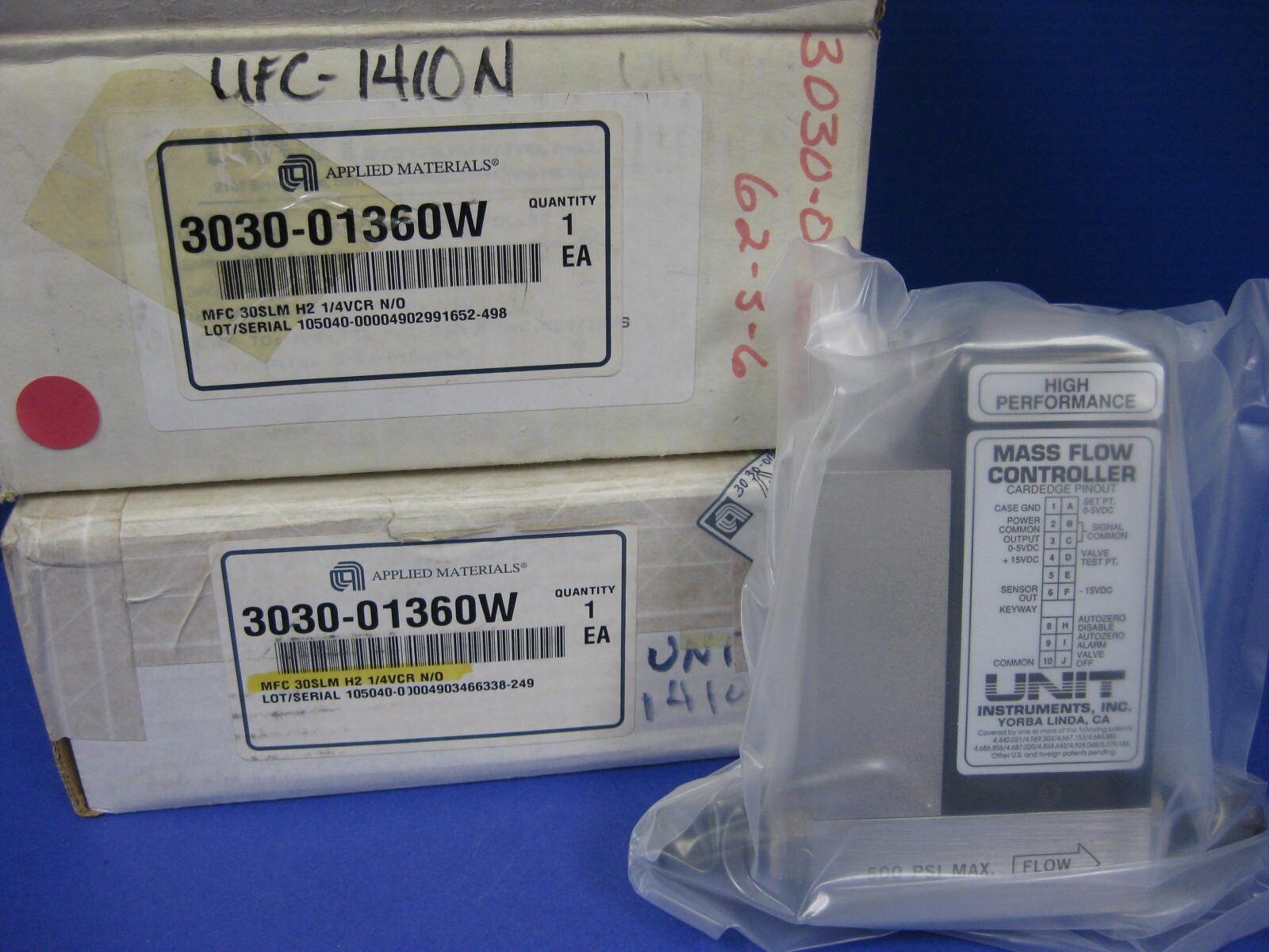 Unit UFC-1410N Mass Flow Controller, H2, 30 SLM, 15 Pin D-Connector ...