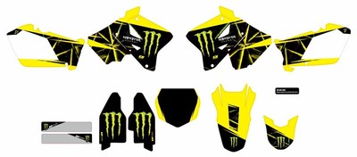 D-COR 2001-2007 RM125 FITS SUZUKI CMPLT KIT MONSTER ENERGY SLASH WHITE ...