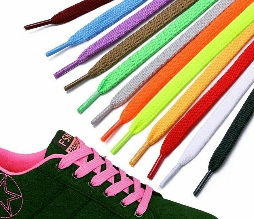 Colourful Shoelaces Colored Flat Bootlace Sneakers Runners Shoe Laces ...