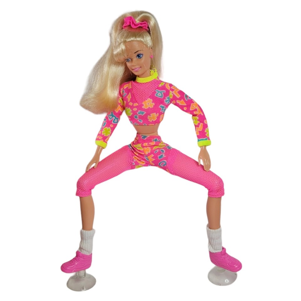 Vtg 1996 Mattel Workin Out Barbie Outfit Suction Cup Shoes Easy Workout ...