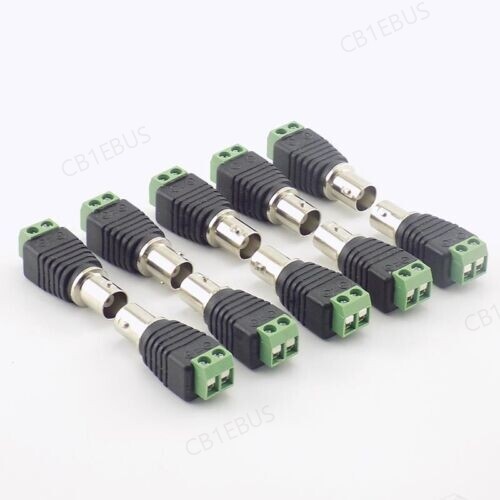 10pcs Coax Cat5 to BNC Female Connectors Video Camera Plug Adapter UTP ...