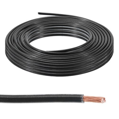 49.2 Feet 12 AWG Gauge THHN Stranded Black Copper Building Wire 600V ...
