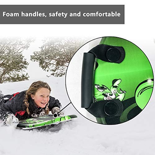 Foam Snow Sled for Kids with 2 Sturdy Soft Handles & Slick Bottom, 36 ...