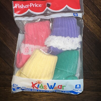 Vtg Fisher-price Lace Fold Over Socks Baby Shoe Size 1-5.5 Girls 6 - 36 ...