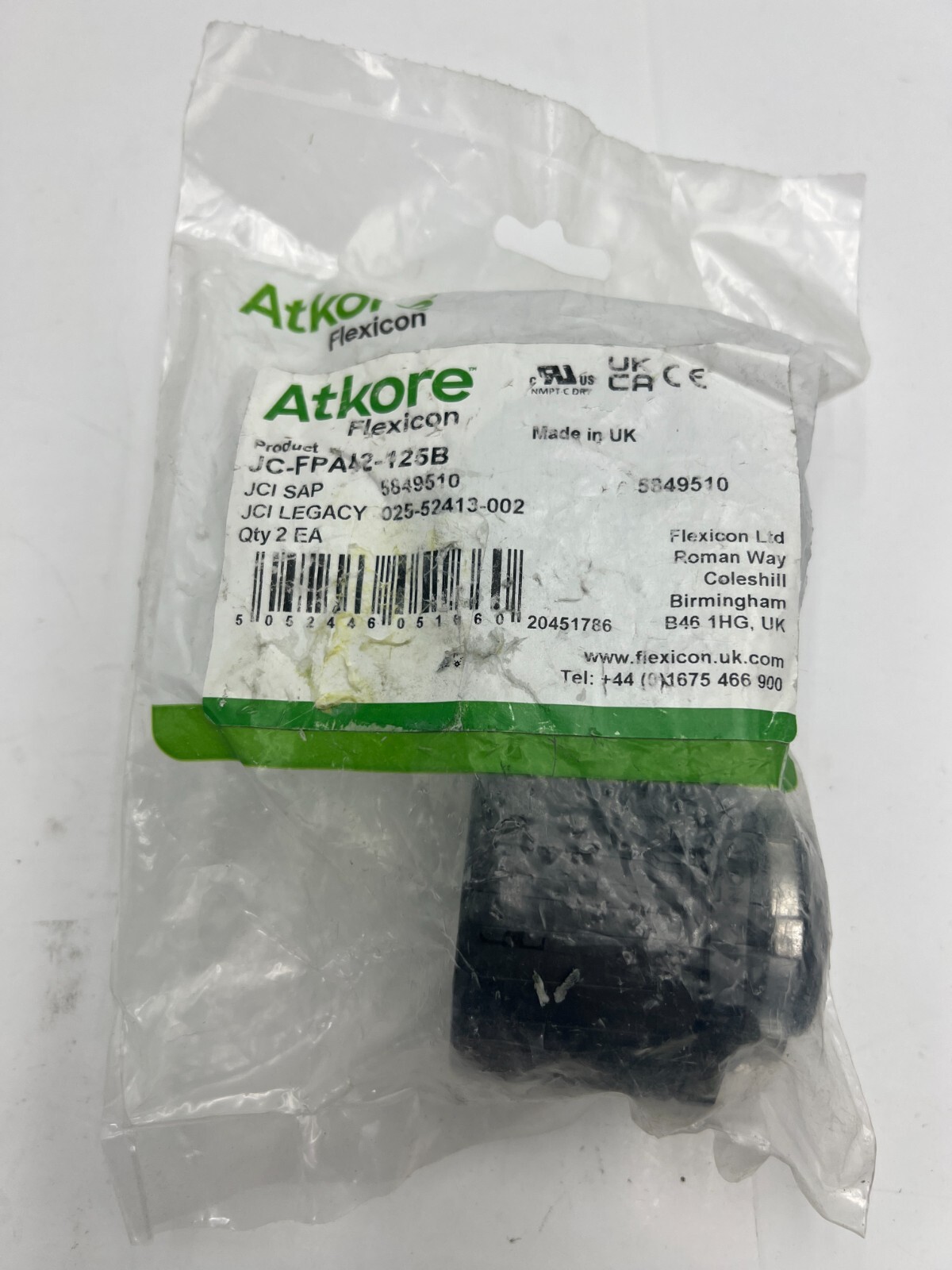 (2 Pack of 2) Atkore Flexicon Connector Straight JC-FPA42-125B Black | eBay