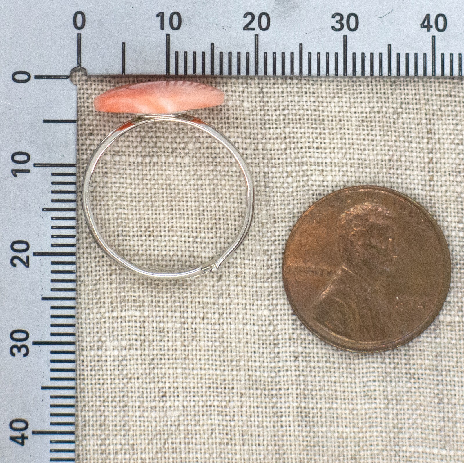 Heart Shaped • Natural Deep-Sea Pink Coral Ring • Adjustable Ring Size ...