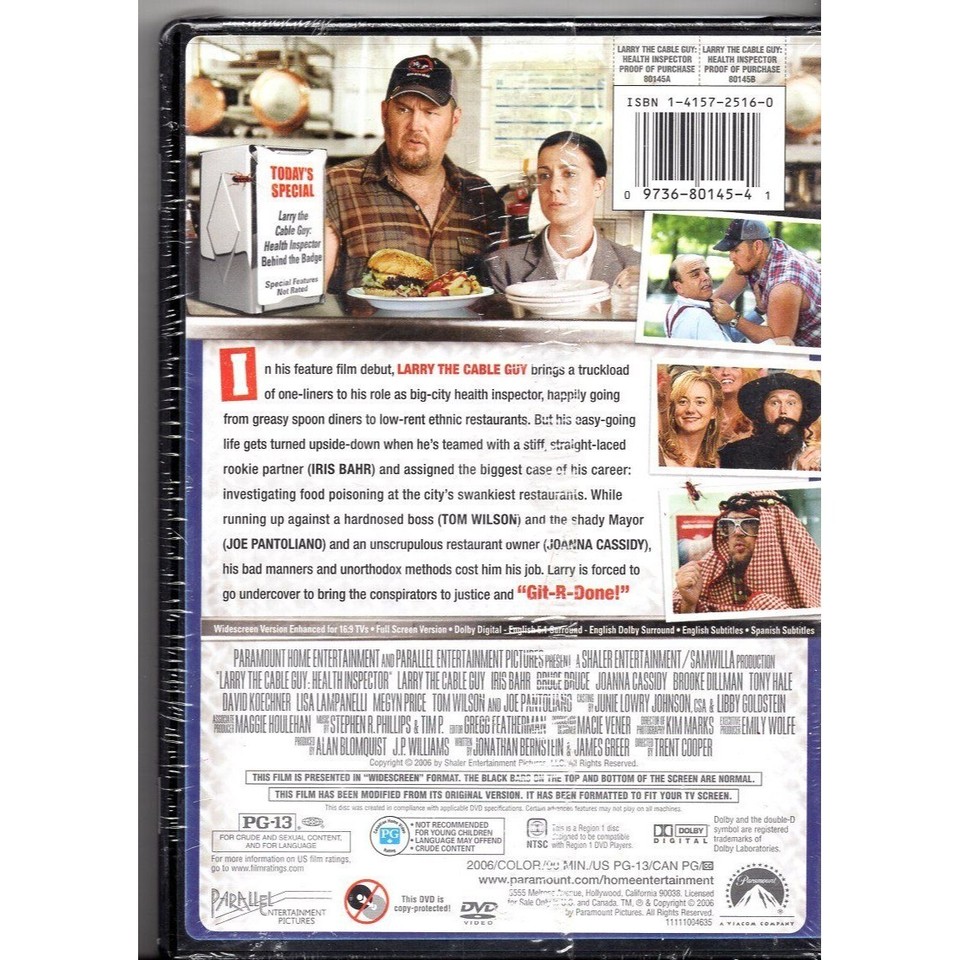 LARRY THE CABLE GUY HEALTH INSPECTOR DVD, Wide/Full, Hysterical! BRAND ...