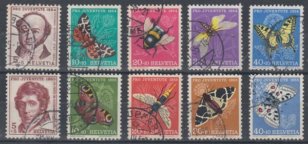 SWITZERLAND PRO JUVENTE 1954/5 USED SETS OF (5) - (x2) (ID:505/D60493 ...