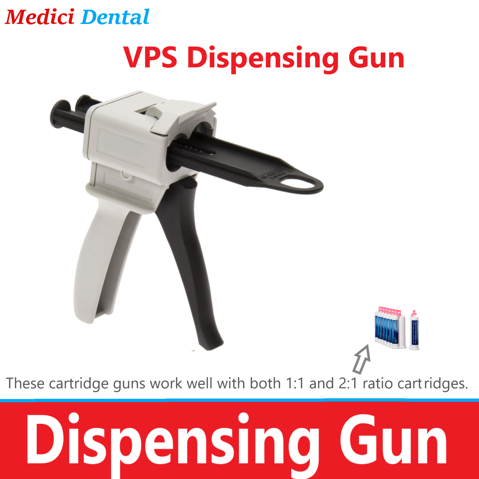 Dental VPS Gun High-Performance Automix Cartridge Dispensing Gun 1:1 or ...