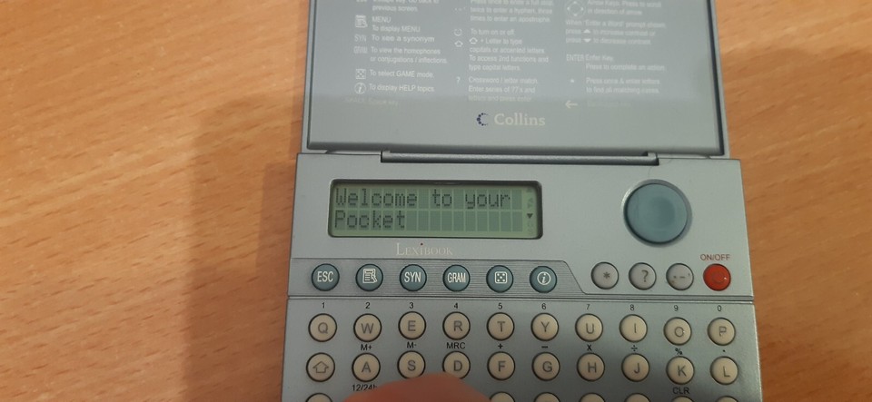 COLLINS LEXIBOOK SLIMLINE ELECTRONIC SPELLCHECKER THESAURUS CROSSWORD ...