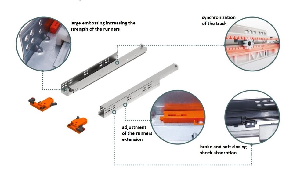 Soft Close 3D Slides - Drawer Runner Full Extension Runners up to 19mm ...