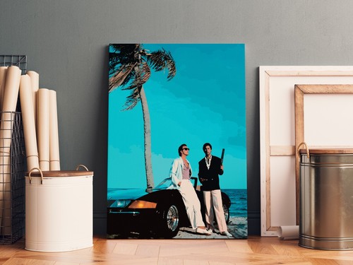 Miami Vice - Sonny Crockett and Ricardo Tubbs Vector A1/A2/A3/A4 Canvas ...