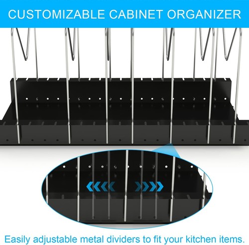 Pull Out Pots and Pans Organizer for Cabinet - Sliding Lid Holder and ...